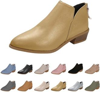 Generico Bottines pour femme dhiver &eacute;l&eacute;gantes, bottines pour femme, automne, confortable, basses, coupe-vent, bottes d&eacute;contract&eacute;es pour femme &agrave; talons bas, or,
