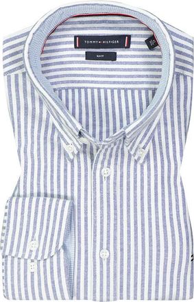 Tommy Hilfiger Herren Hemd blau gestreift Slim Fit