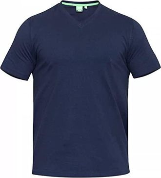 D555 T-shirt à col en V pour homme Grande taille, bleu marine, 4XL grande taille
