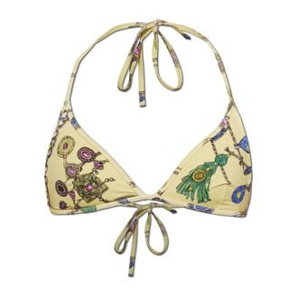 Versace Bedrucktes Bikini-Oberteil - - Swimwear - Damen - Gelb - S