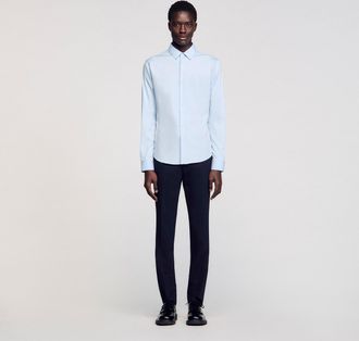 Sandro Chemise ajustée en coton stretch