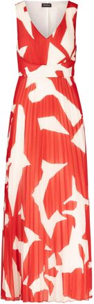 Apart Fashion APART Abendkleid aus leicht körnigem Chiffon und mit Plissee Falten, rot-Creme, 34