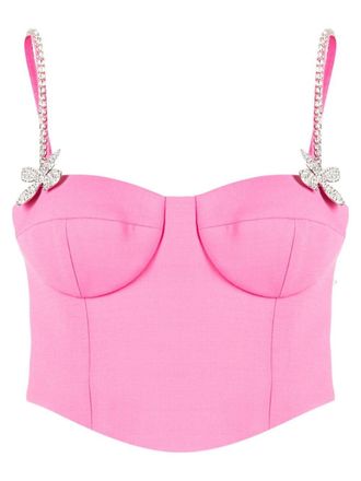 Area haut bustier à appliqué papillon - Rose