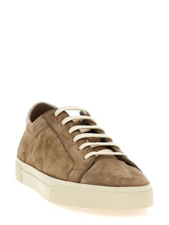Brunello Cucinelli Mens Beige Calfskin Low Top Sneakers