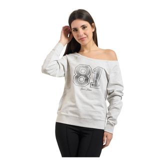 Guess Femme, Sweatshirts et sweats &agrave; capuche, Gris, Taille: 40 FR SweaT-shirt &Eacute;paule D&eacute;nud&eacute;e 81