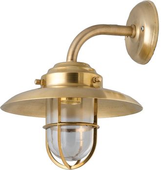 Licht-Erlebnisse Wandleuchte Außen Messing Glas Haustür Maritimer Stil wetterfest KAVALA Terrassenlampe Hoflampe