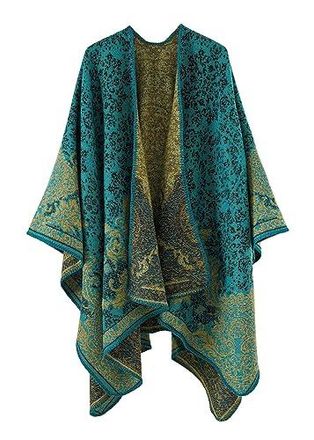 ORANDESIGNE Poncho Ch&acirc;le Femme &Eacute;charpe Cape &Eacute;paisse El&eacute;gant Chaud Automne et Hiver Grand Taille Foulard Chaud Ouverture Faux Cachemire Douce Ch&acirc;le Imprim&eacute; Ethniqu