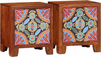 vidaXL Table de chevet 2 pcs 40x30x45 cm bois dacacia massif - Vidaxl