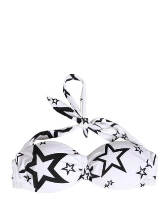 Dolce & Gabbana Star-Print Padded Bandeau Top - White