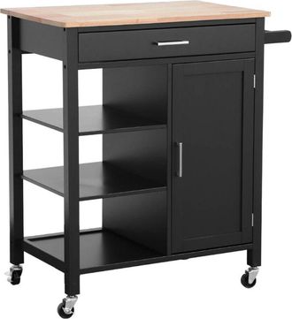 Sweeek Sweeek - Küchenwagen mit Griff und Platte aus Hevea-Holz