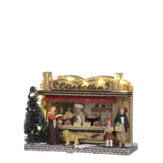 Luville Weihnachtshaus, Traditionell, Braun, Weiß, Rot, Grün, Mühle, 6x16.5x11.5 cm, 495 g, Batteriebetrieben, Zuhause, Tischplatte, Weihnachten