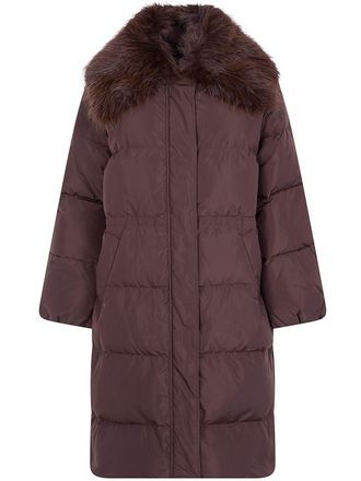 Twin-Set Windbreaker Faux Fur Neck Coat