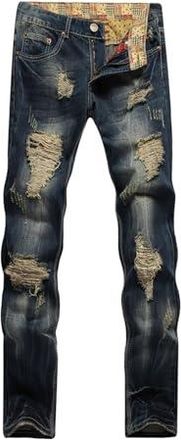 Generic Jean Homme Jean Homme Regular Jeans Homme Confortable Classique Slim D&eacute;chir&eacute; Coupe Droite Ajust&eacute;e - Streetwear Minimaliste avec Attitude Contemporaine