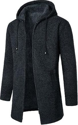 Generic Pull à capuche zippé pour homme | Veste sweat à capuche zippé en polaire sherpa pour homme | Sweat à capuche à manches longues | Manteau dhiver décont