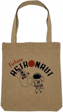 Fabulous Sac Shopping Tote Bag Aspect Lin - Future Astronaut Moon Sky Occupation - Sac de Courses Toile Epaisse 360g Beige Naturel Cabas Port&eacute; Epaule Solide Im