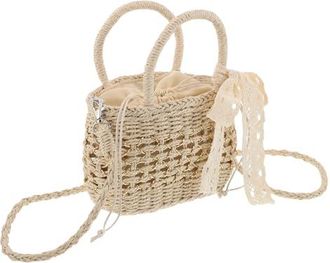 Yardwe Sac Main Paille Seau Boh&egrave;me Naturel Tiss&eacute; Main pour Femmes Bandouli&egrave;re Creuse Grand Espace de Rangement Plage et Sorties D&eacute;contract&eacute;es Style Vacances