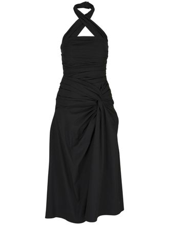 Carolina Herrera robe froncée à dos-nu - Noir