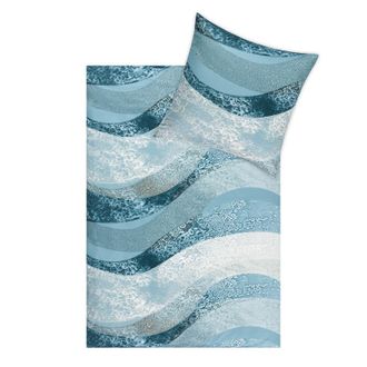 ESTELLA Mako Interlock Jersey Bettw&auml;sche Rio Cyan 1 Bettbezug 135 x 200 cm + 1 Kissenbezug 80 x 80 cm
