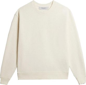 Golden Goose Femme, Sweatshirts et sweats &agrave; capuche, Blanc, Taille: 36 FR SweaT-shirt Ras du Cou avec Logo Invers&eacute;