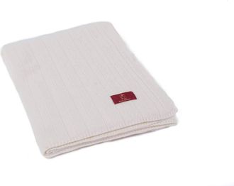 Ritter Decken Strickdecke Estoril aus 100% mulesingfreie Wolle (weich) in 150 x 200 cm (wei&szlig;) Weiche und warme Wolldecke. Geeignet als hochwertige Kuscheldecke und 