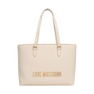 Love Moschino Logo-Plaque Tote Bag - - Bags - Damen - Beige - ONE SIZE