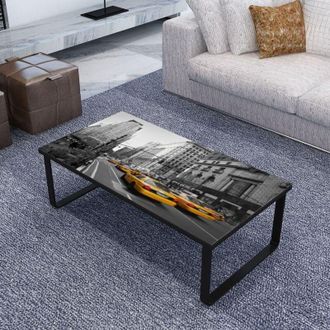 vidaXL Couchtisch mit Glasplatte Rechteckig Vidaxl