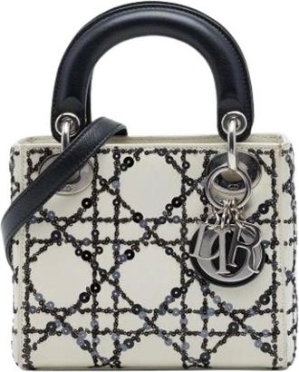 Dior Sac &agrave; main Lady Dior doccasion - Femme - Pre-owned - Blanc - Taille: ONE Size