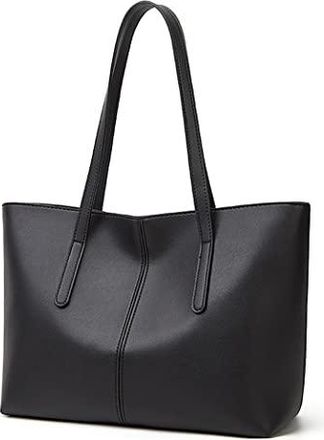 Generic Sac fourre-tout de grande capacit&eacute; en cuir souple pour femme Sac &agrave; main classique tendance Sac &agrave; bandouli&egrave;re fourre-tout pour femme avec fermeture &eacute;cl