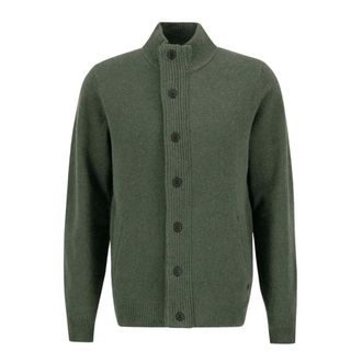 Barbour Homme, Pulls, Vert, Taille: M Cardigan en laine vert à col haut