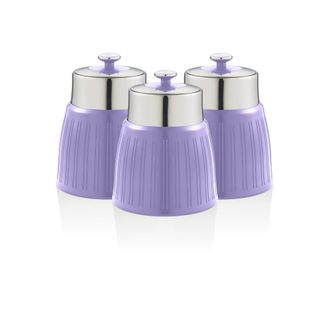 SWAN SWKA1024PURN Retro-Beh&auml;lter-Set, Violett, 3 St&uuml;ck