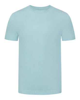 Tom Rusborg Leichtes Strick-T-Shirt mit frontseitiger Reiskornstruktur in