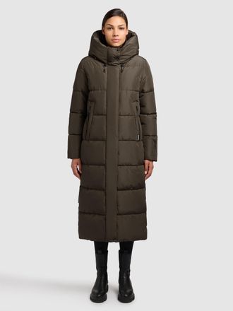 Khujo Steppmantel KHUJO SOULANI4, Damen, Gr. XXL, dunkelgr&uuml;n, 100% Polyester, unifarben, loose fit, eingesetzt elastischer Bund, M&auml;ntel Steppmantel, Topsell