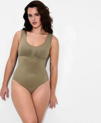 creamy fabrics Bodysuit Sculpting Shapewear Longsleeve mit String