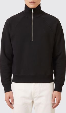 Ami Sweatshirt aus reiner Baumwolle mit Stehkragen und halbem Rei&szlig;verschluss