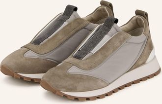 Brunello Cucinelli Brunello Cucinelli Slip-On-Sneaker Mit Schmuckperlen grau