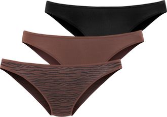 Lascana Bikinislip LASCANA aus hochwertiger Modal-Qualit&auml;t, Damen, Gr. 32/34, braun (braun, schwarz), Obermaterial: 94% Modal (TENCEL), 6% Elasthan, unifarben