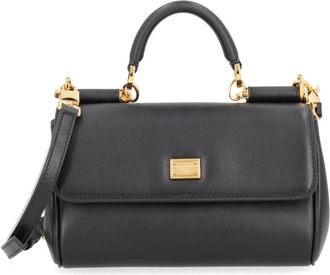 Dolce & Gabbana Womens My Sicily Bag Black Leather Handbags Hand