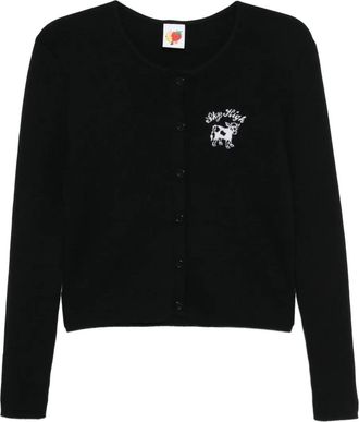 Sky High Farm cardigan à logo en intarsia - Noir