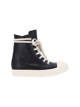 Rick Owens Hochschnittige Leder-Sneaker