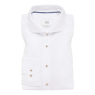 Eterna Seersucker Langarmhemd - - Shirts - Herren - Wei&szlig; - S