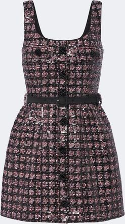 Self Portrait Verziertes Minikleid aus Tweed