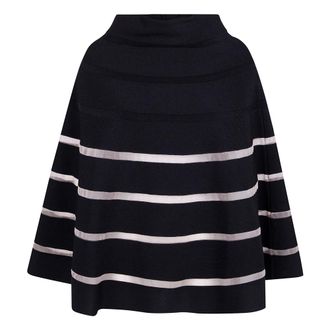 Balmain Femme, Jupes, Noir, Taille: 40 FR Stripes Viscose Knit Flare Long Skirt