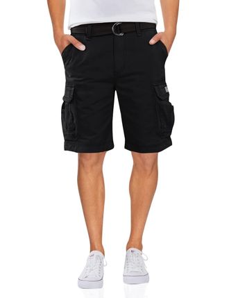Unionbay Unionbay Mens Survivor Belted Cargo Short, Black, 32