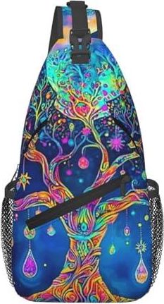 Generic The Fluorescent Tree of Life Sac &agrave; bandouli&egrave;re Sac &agrave; bandouli&egrave;re Sac &agrave; dos de voyage Sac &agrave; dos Sling Sac &agrave; dos pour homme Sac &agrave; dos de randonn&eacute;e