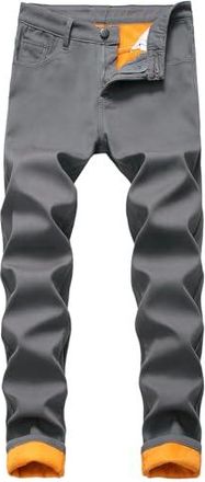 Generic Jean Homme Regular Pantalon Jeans Jeans Homme avec Doublure en Velours Plus pour Plus de Chaleur, Coupe Droite et Slim pour Confort et Style