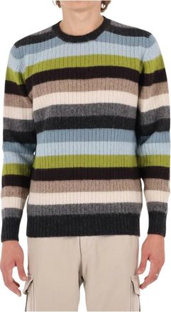Drumohr Pull &agrave; col rond &agrave; rayures al&eacute;atoires - Homme - Pulls - Multicolore - Taille: XL