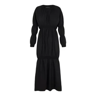 Cortana Leinen und Seiden Midi-Kleid - - Dresses - Damen - Schwarzk - 2XS