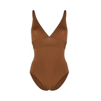 Eres Karamell V-Ausschnitt Badeanzug - - Swimwear - Damen - Braun - M