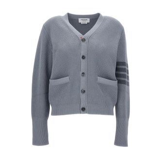 Thom Browne V-Ausschnitt Cardigan - - Knitwear - Herren - Grau - S
