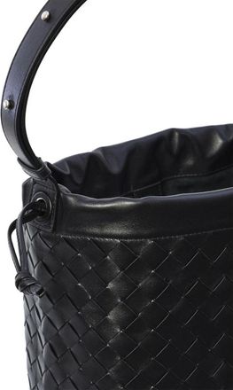 Bottega Veneta Unisex Shoulder Bag Avenue Black Calf Leather